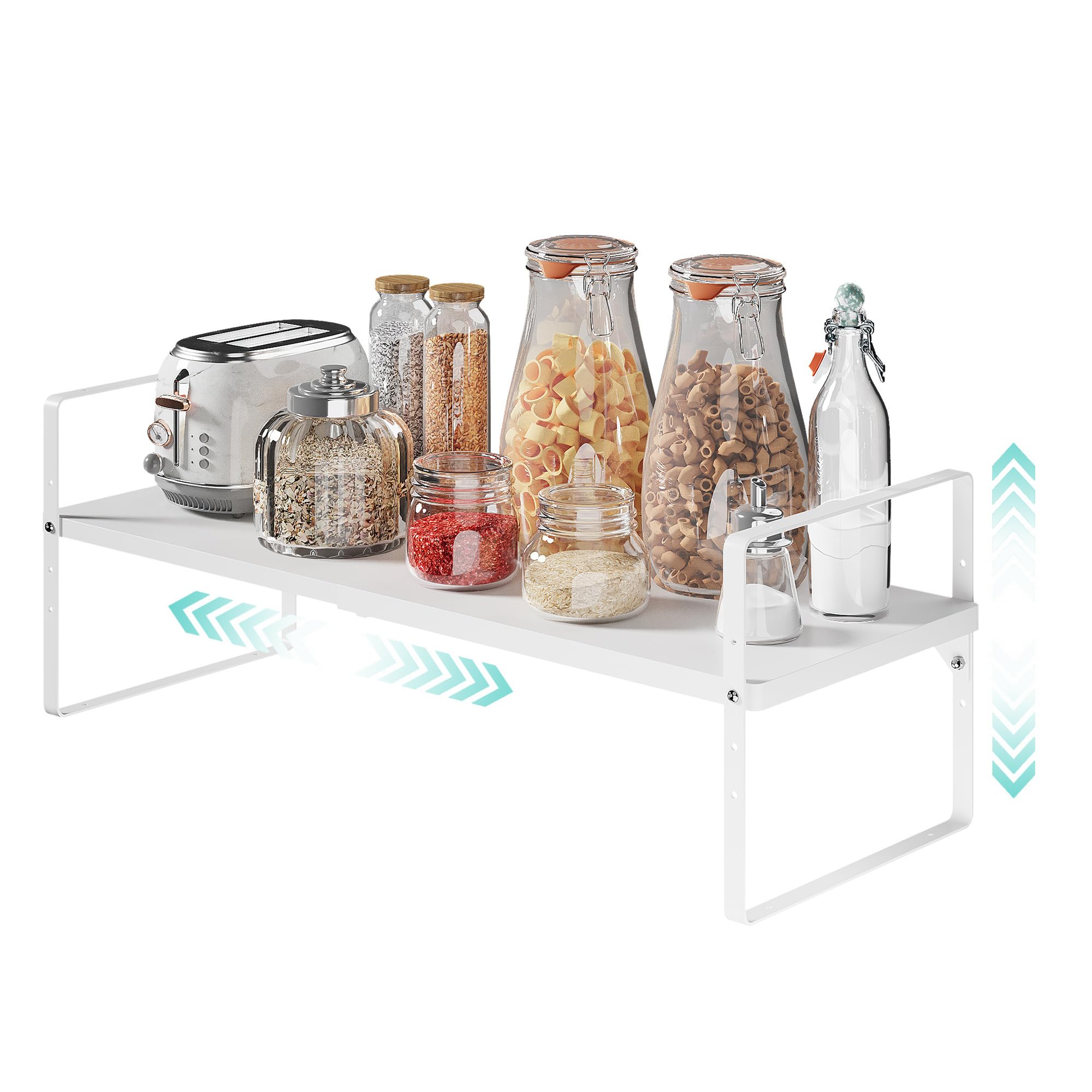 Amazon.com: jkxoo Expandable Kitchen Shelf Organizer, Stackable Shelf ...