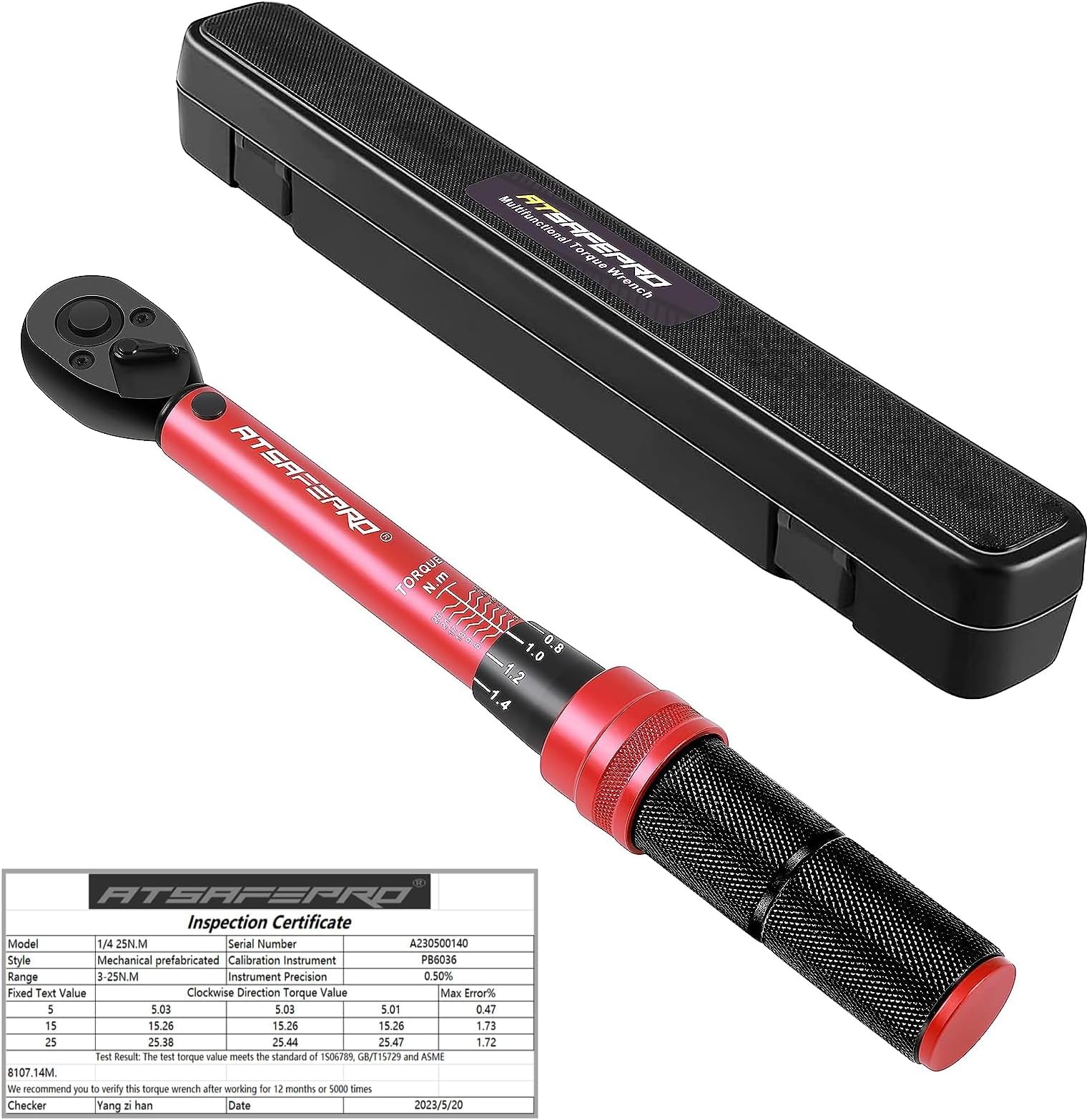 ATsafepro Cle dynamométrique velo 1/4" 3-25 Nm, petite Clef ...