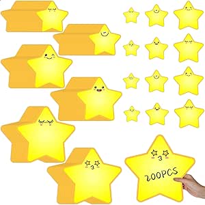 Amazon.com: Yexiya 200 Pcs Star Bulletin Board Cutouts Yellow Star ...