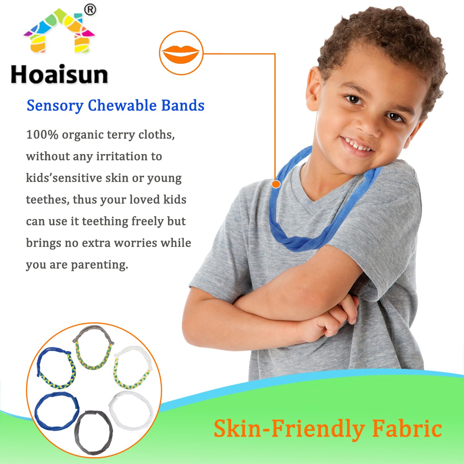 Snapklik.com : Chew Necklaces For Sensory Boys, Terry Cloth Chewy ...