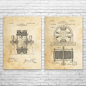 Amazon.com: Nikola Tesla Inventions Posters Set of 2 (12x16 ...