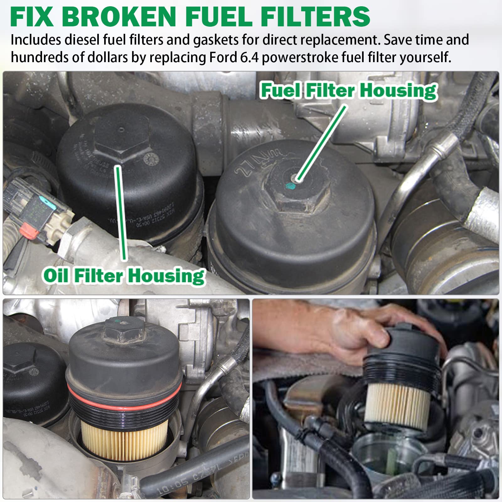 Snapklik.com : FD-4617 Fuel Filter For 2008 2009 2010 Ford F250 F350 ...