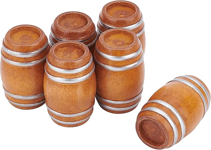 Amazon.com: NBEADS 6 Pcs Miniature Wooden Barrel, Mini House Drink ...