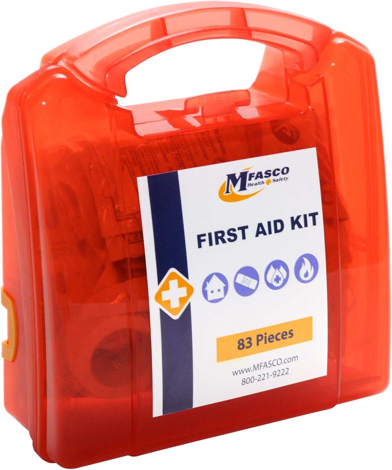 Amazon.com: Plastic First Aid Kit 10 Person with 83 Pieces by MFASCO ...