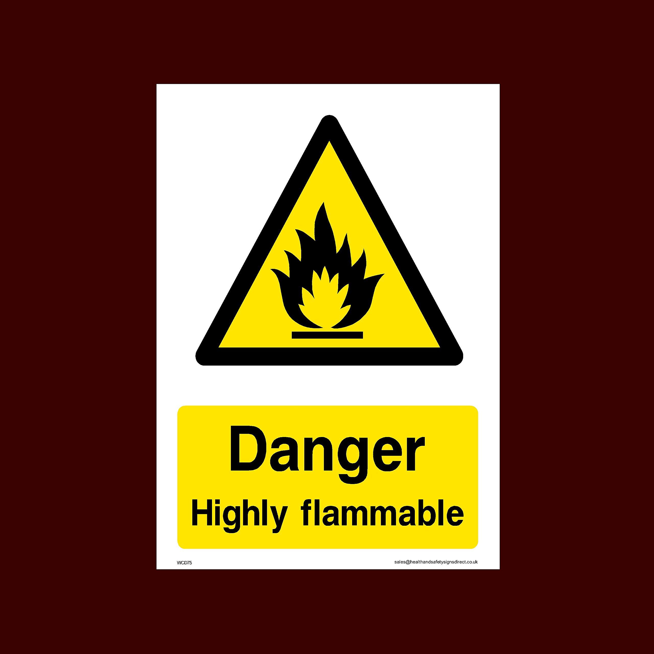 Danger Highly Flammable Sticker/Self Adhesive Sign (WCD75) - Danger ...