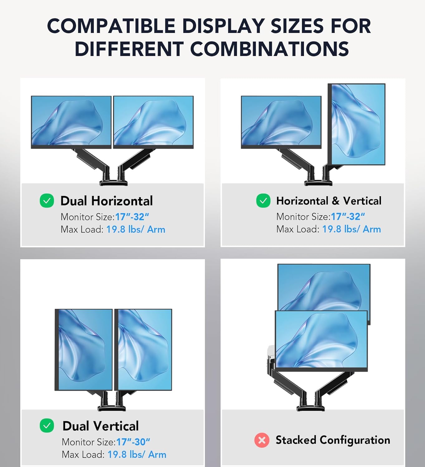 AX WABER Dual Monitor Stand AX09DB201 Instruction Manual