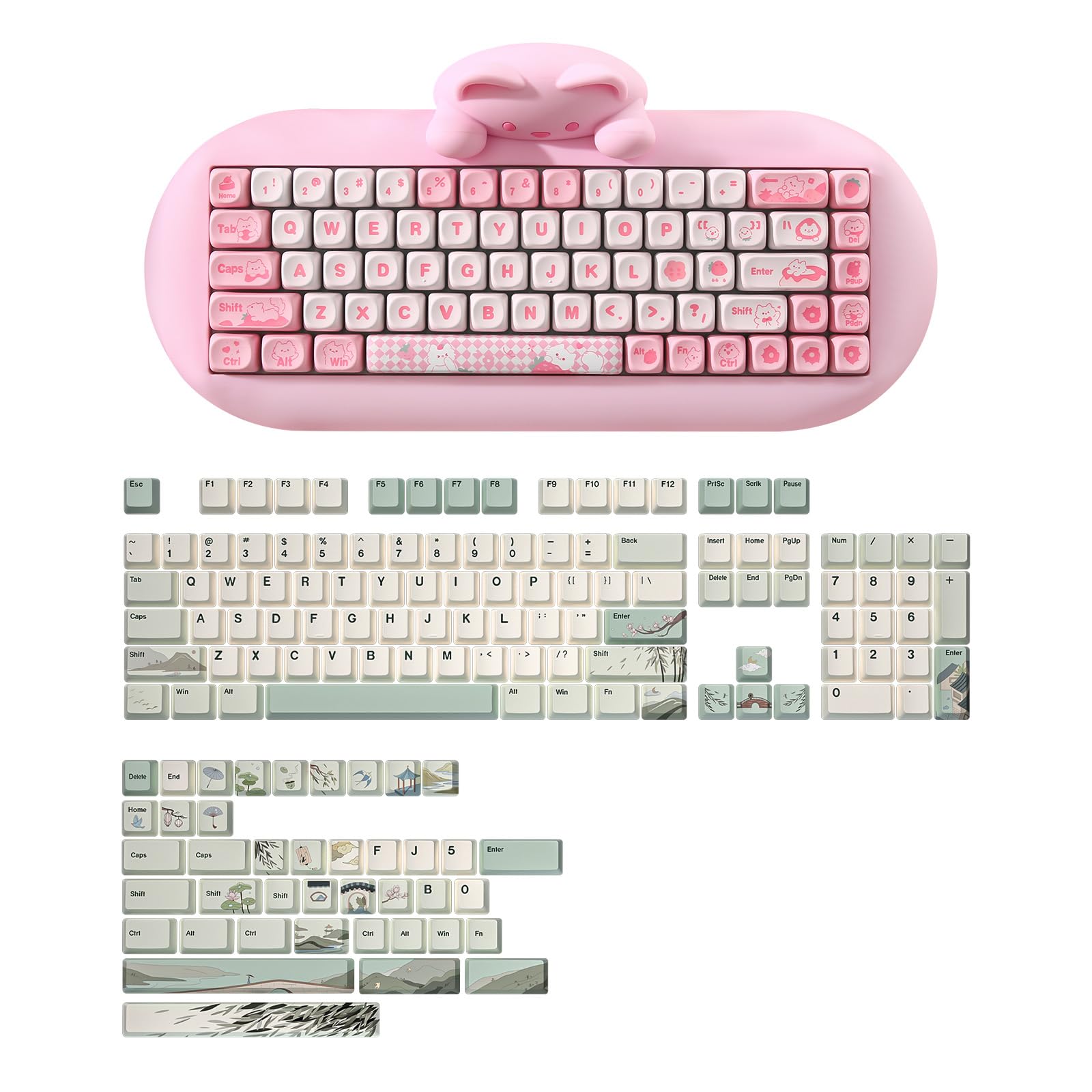 Amazon.com: YUNZII C68 65% Wireless Mechanical Gaming Keyboard (Milk ...