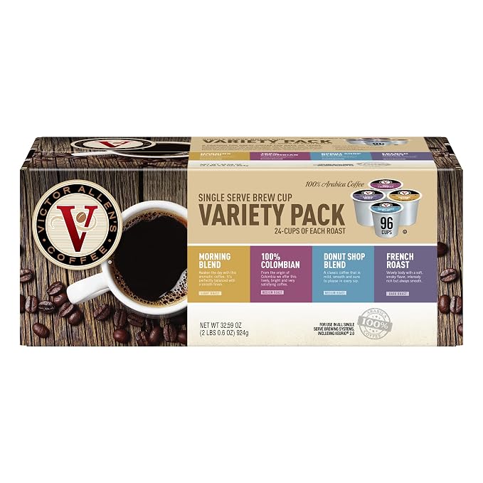 Amazon.com: Victor Allen's Coffee Variety Pack, Light-Dark Roasts, 96 ...