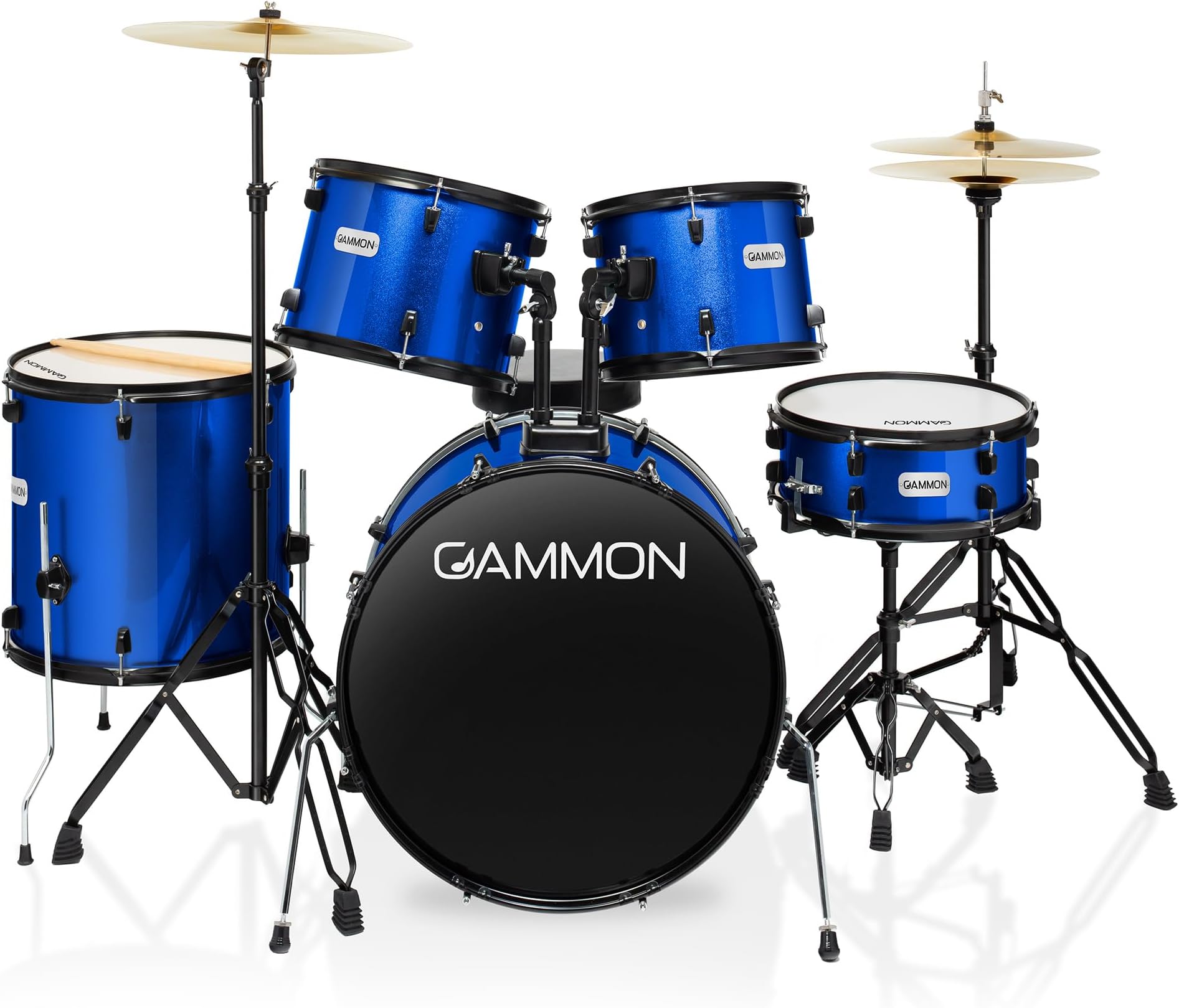 Amazon.com: Gammon Percussion Full Size Complete Adult 5-Piece Drum Set ...