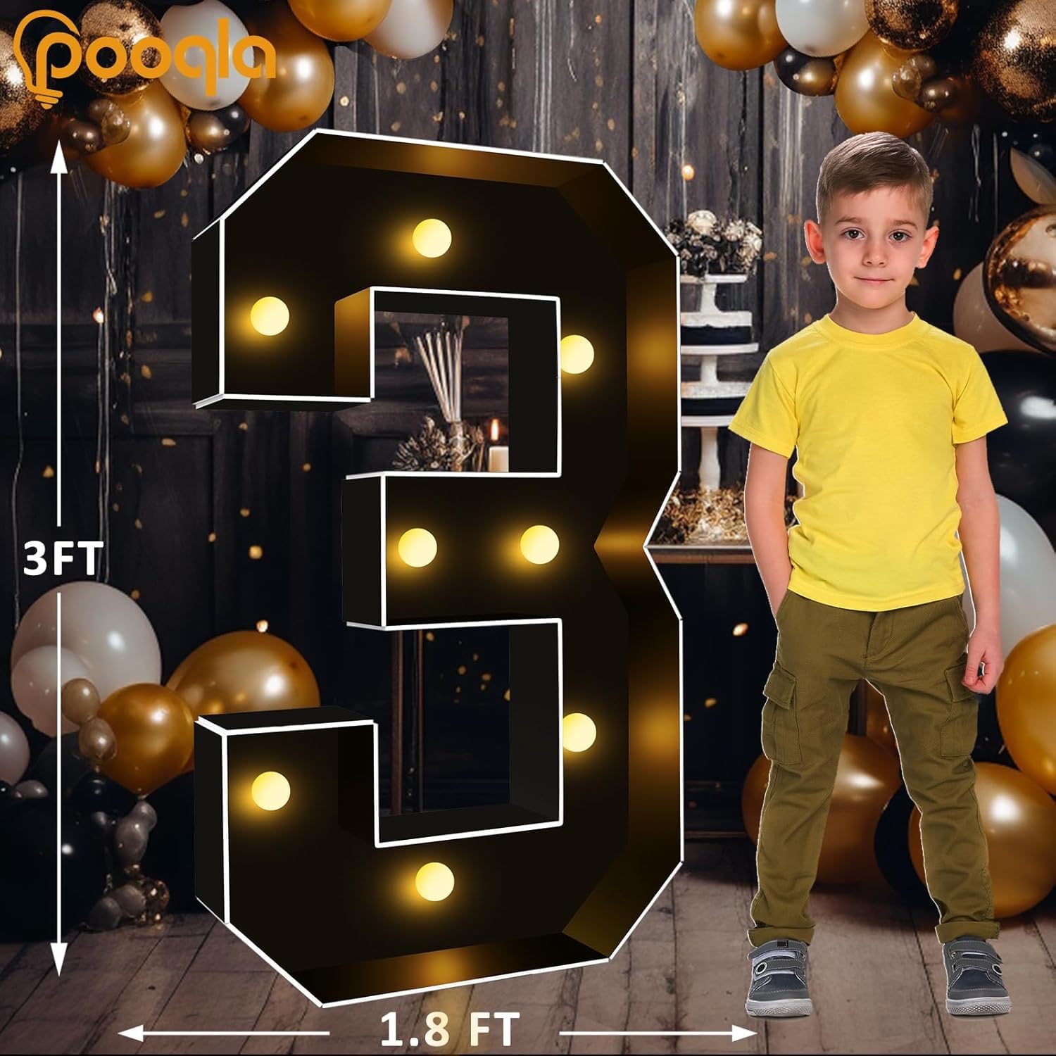 Snapklik.com : 3FT Light Up Numbers, Warm White LED Large Lighted ...