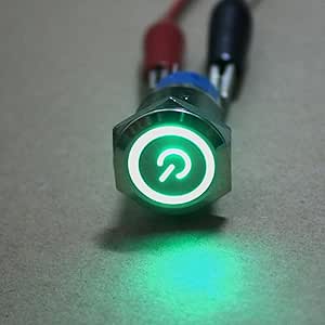 Amazon.co.jp: The End of the 19 mm V Green LED Power Symbol & Angle Eye ...