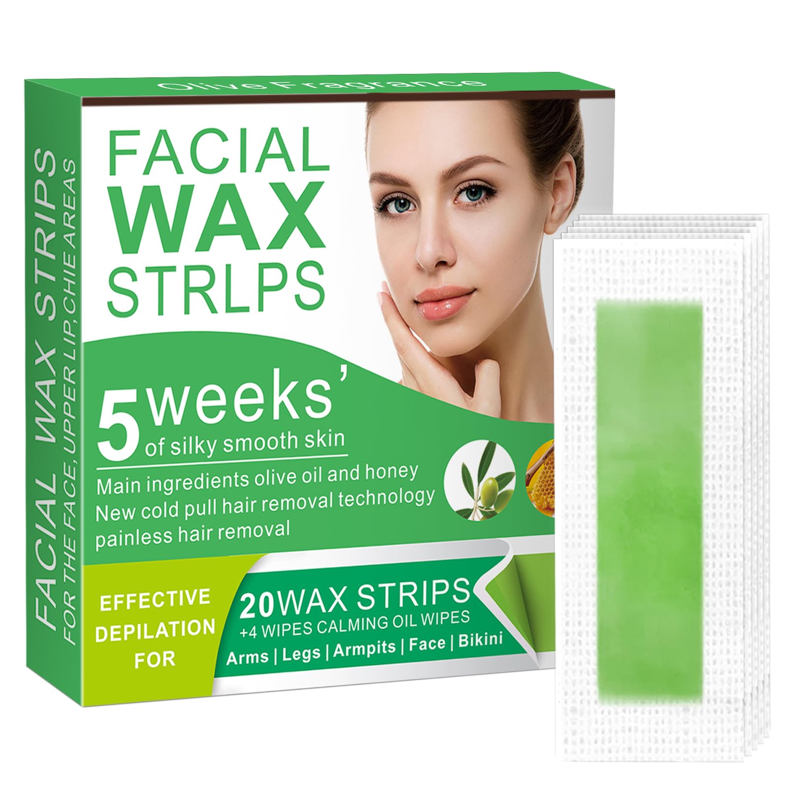 Amazon.com : Wax strips, Facial Hair Removal Wax Strips, Women's Facial ...