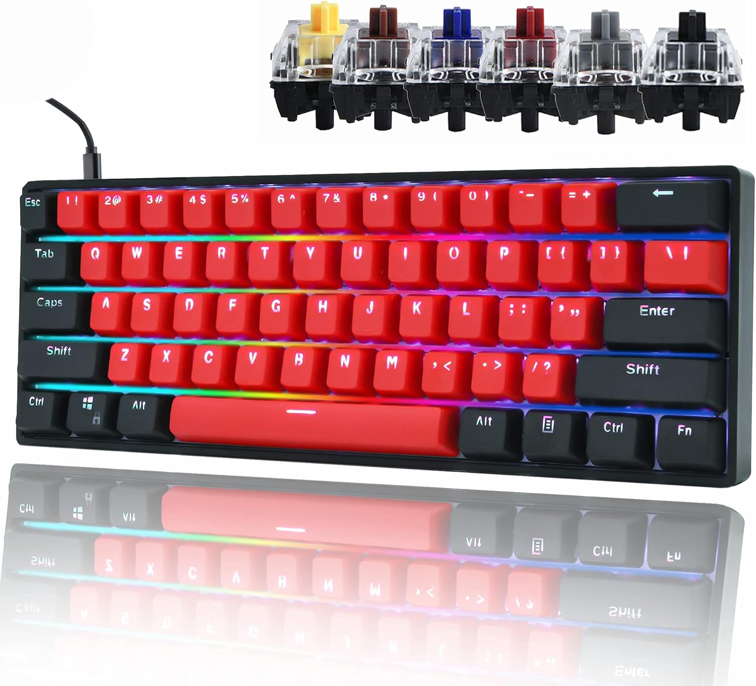 Amazon.com: SK61 Hotswap Mechanical Gaming Keyboard with Optical Switch ...