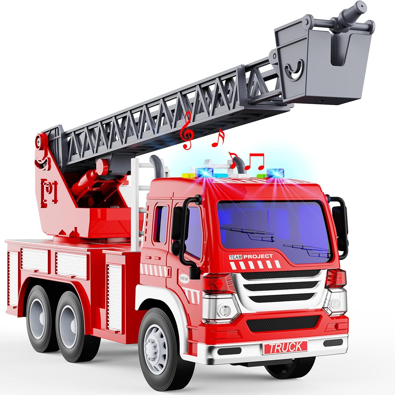 Amazon.com: izmovine Fire Truck Toy 1:16 Scale Fire Engine for Kids ...