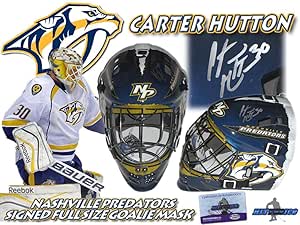 Amazon.com: CARTER HUTTON Signed NASHVILLE PREDATORS Full Size GOALIE ...