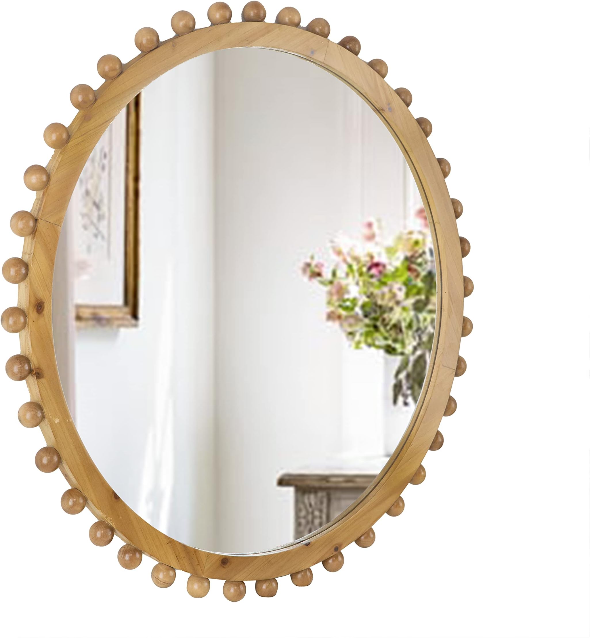 Amazon.com: A&B Home Round Beaded Wall Mirror - Farmhouse Circular Wall ...