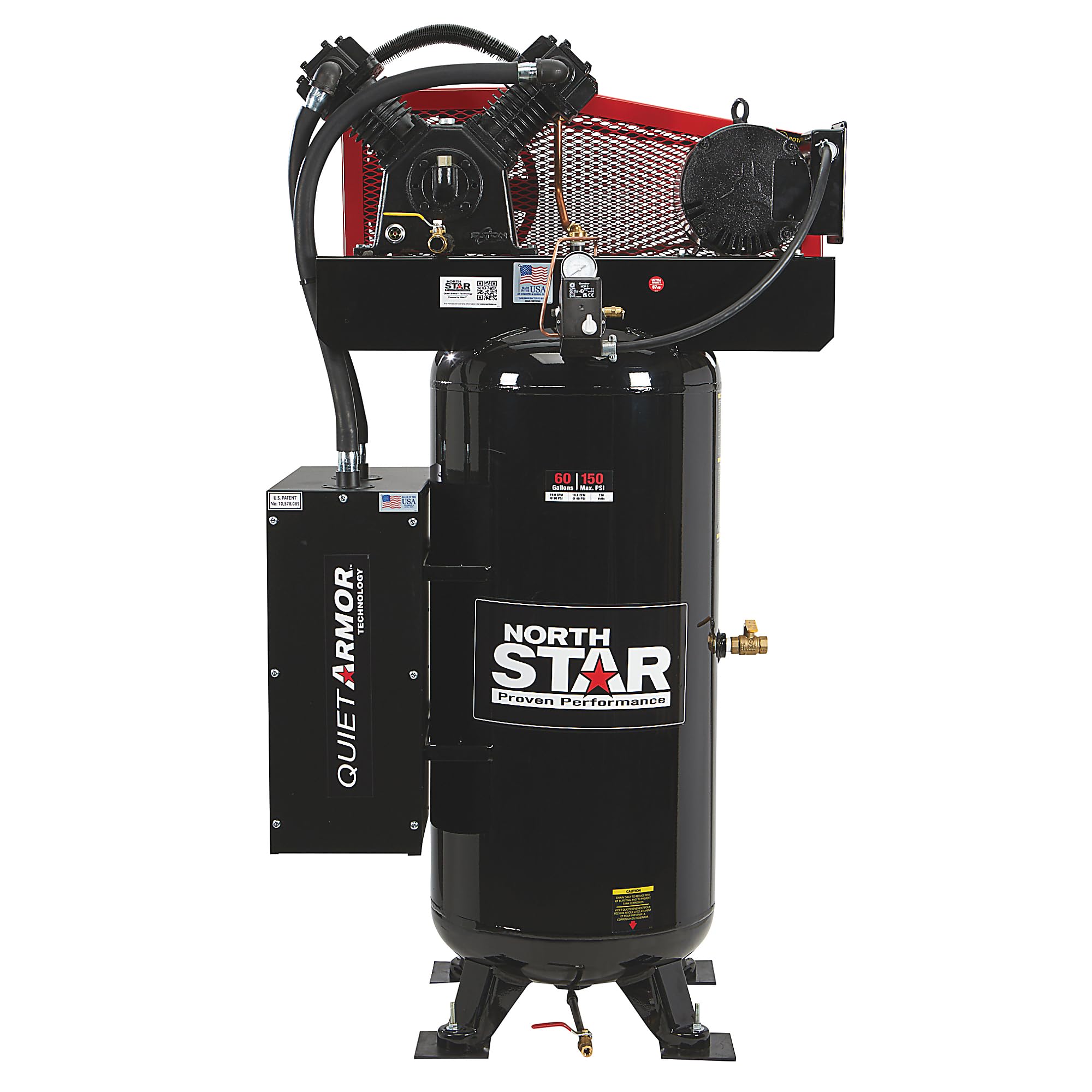 NorthStar Air Compressor with Quiet Armor, 60-Gal., 5 HP, 19 CFM @ 90 ...