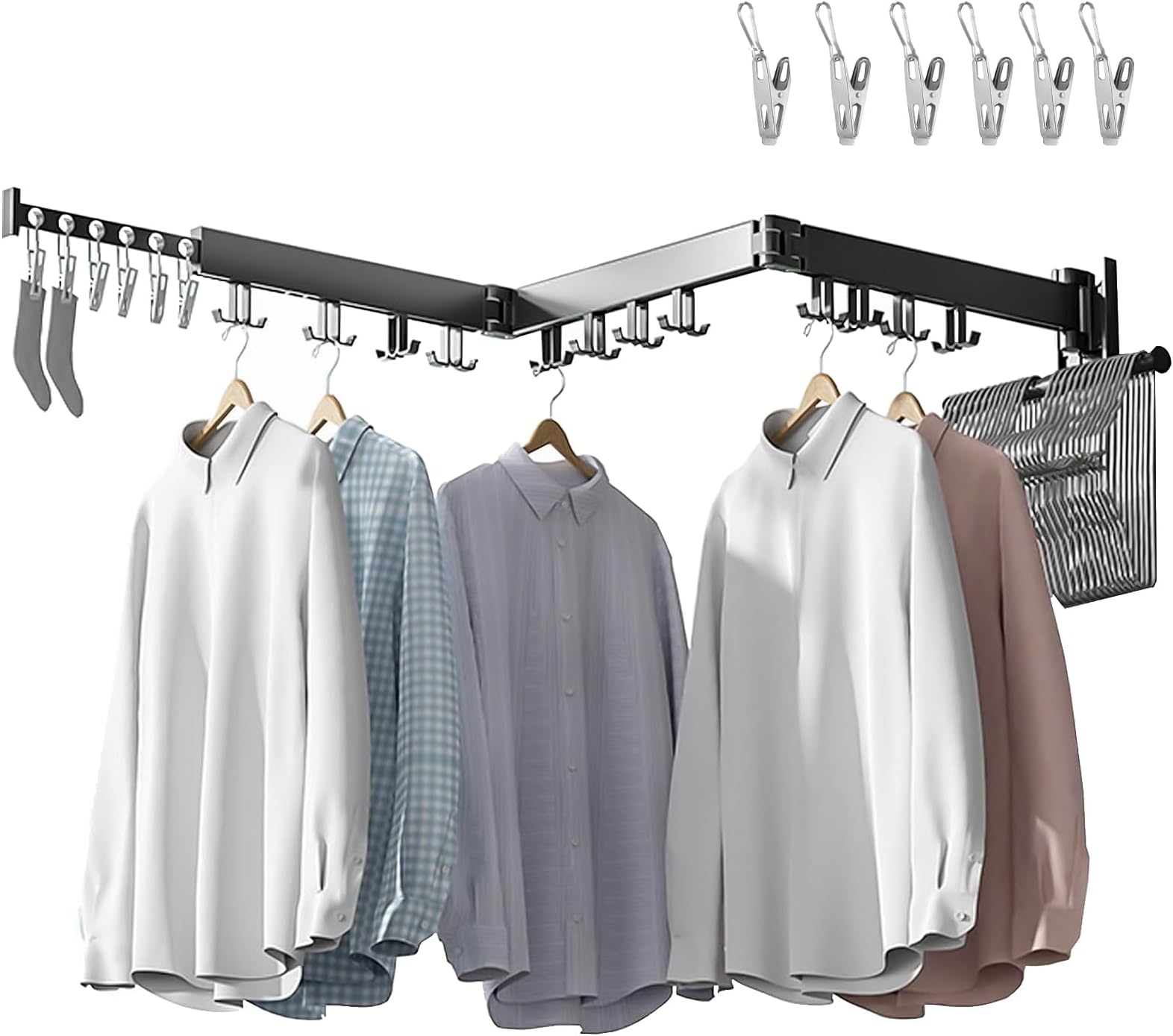 1PZ MXD-002 Colgador Plegable de Pared para Ropa, Tendedero de Ropa de ...