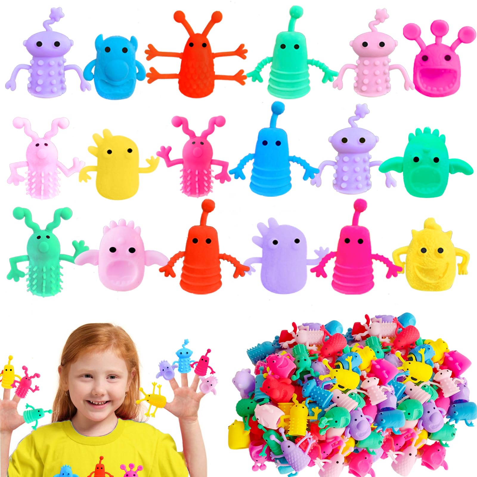 Amazon.com: 30pcs Monster Finger Puppets Toys,Cute Rubber Finger Doll ...