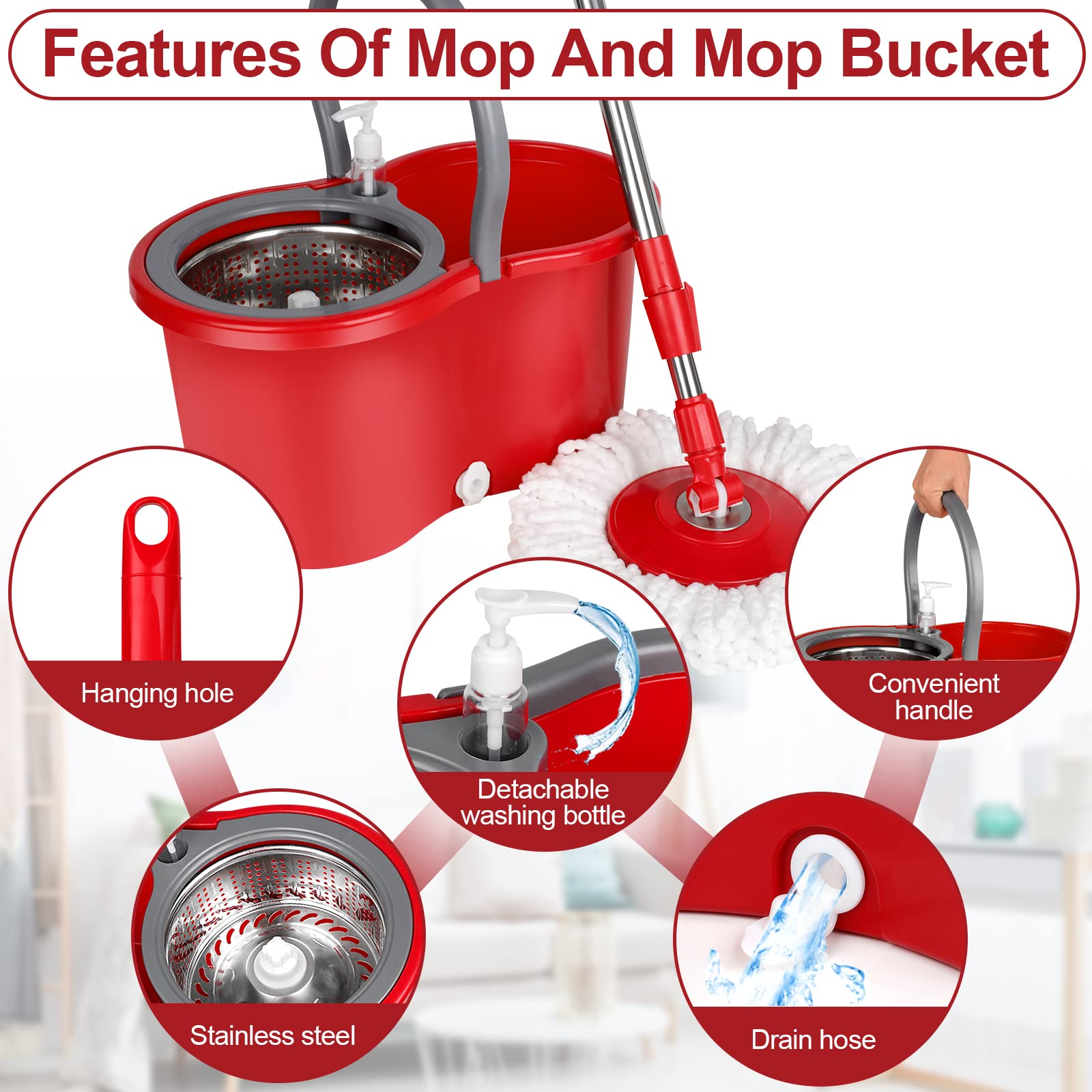 Snapklik.com : Spin Mop And Bucket