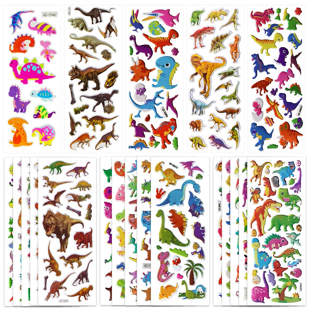 Buy 3D Dinosaur Stickers for Kids 700+,Puffy Stickers Variety Pack for ...