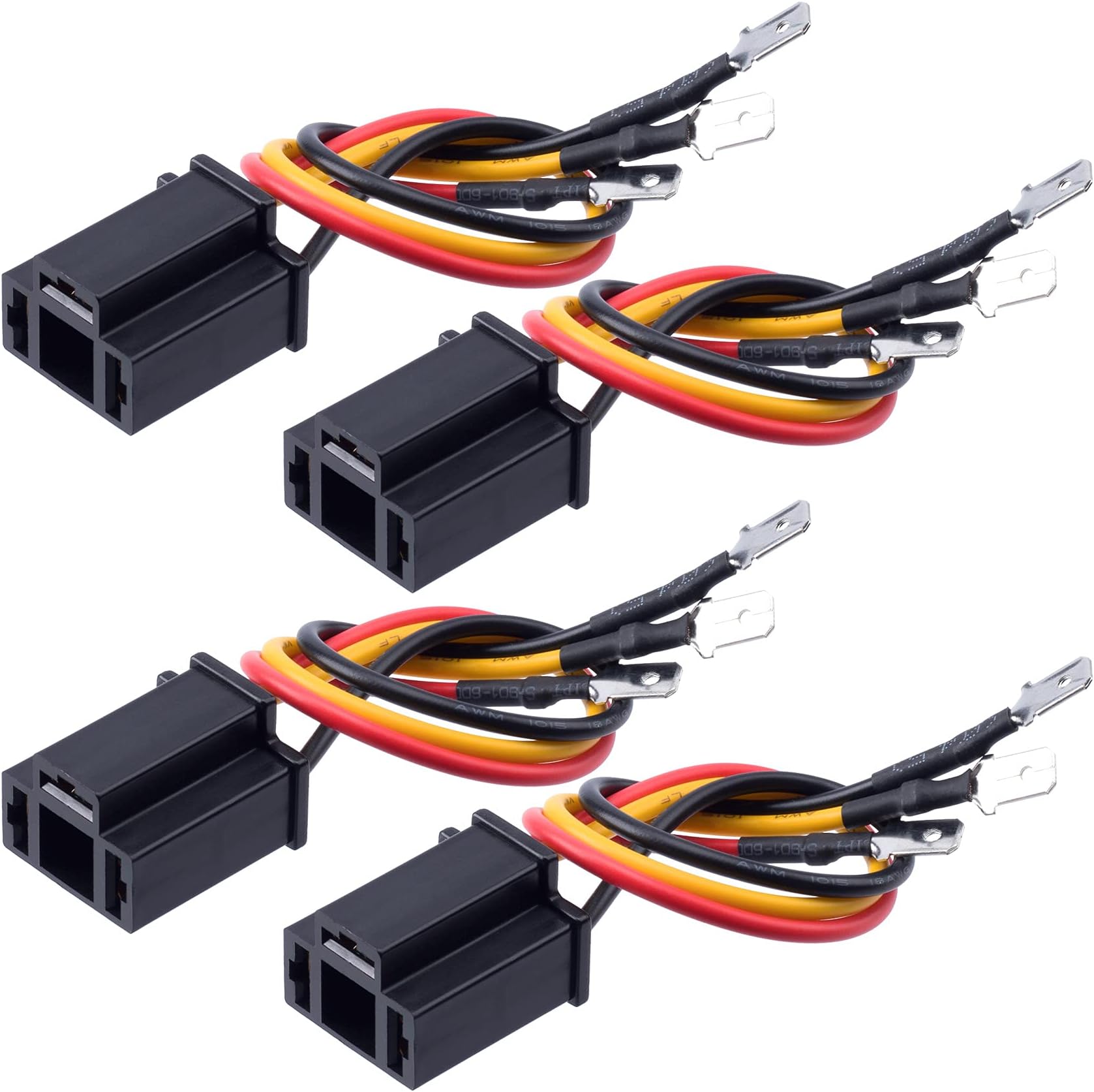 Amazon.com: OIIKI 4 Pack H4 9003 HB2 Wire Wiring Harness Sockets, H4 3 ...