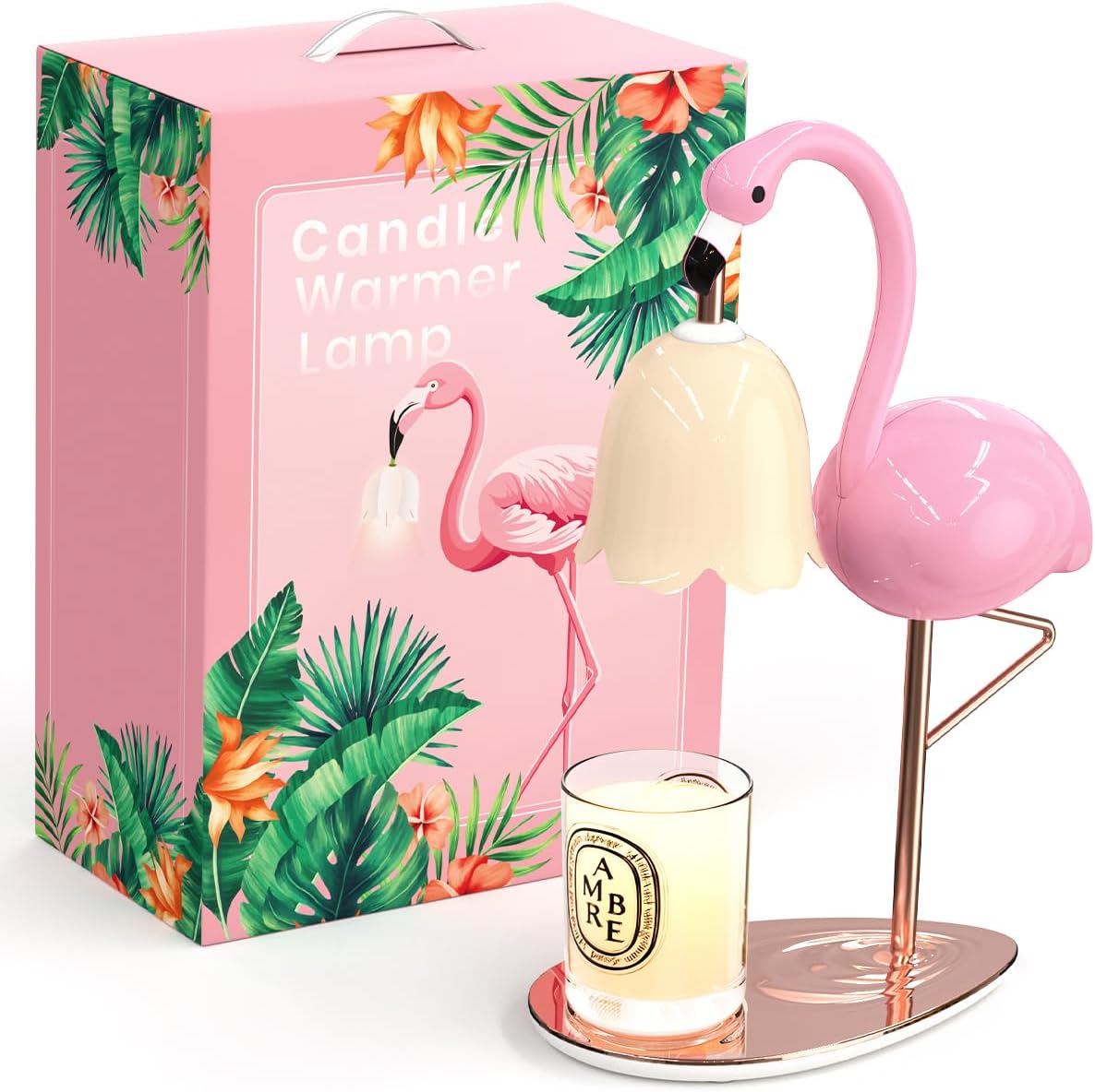 Amazon.com: CODOGOY Fragrance Candle Warmer Flamingo Lamp with Timer ...