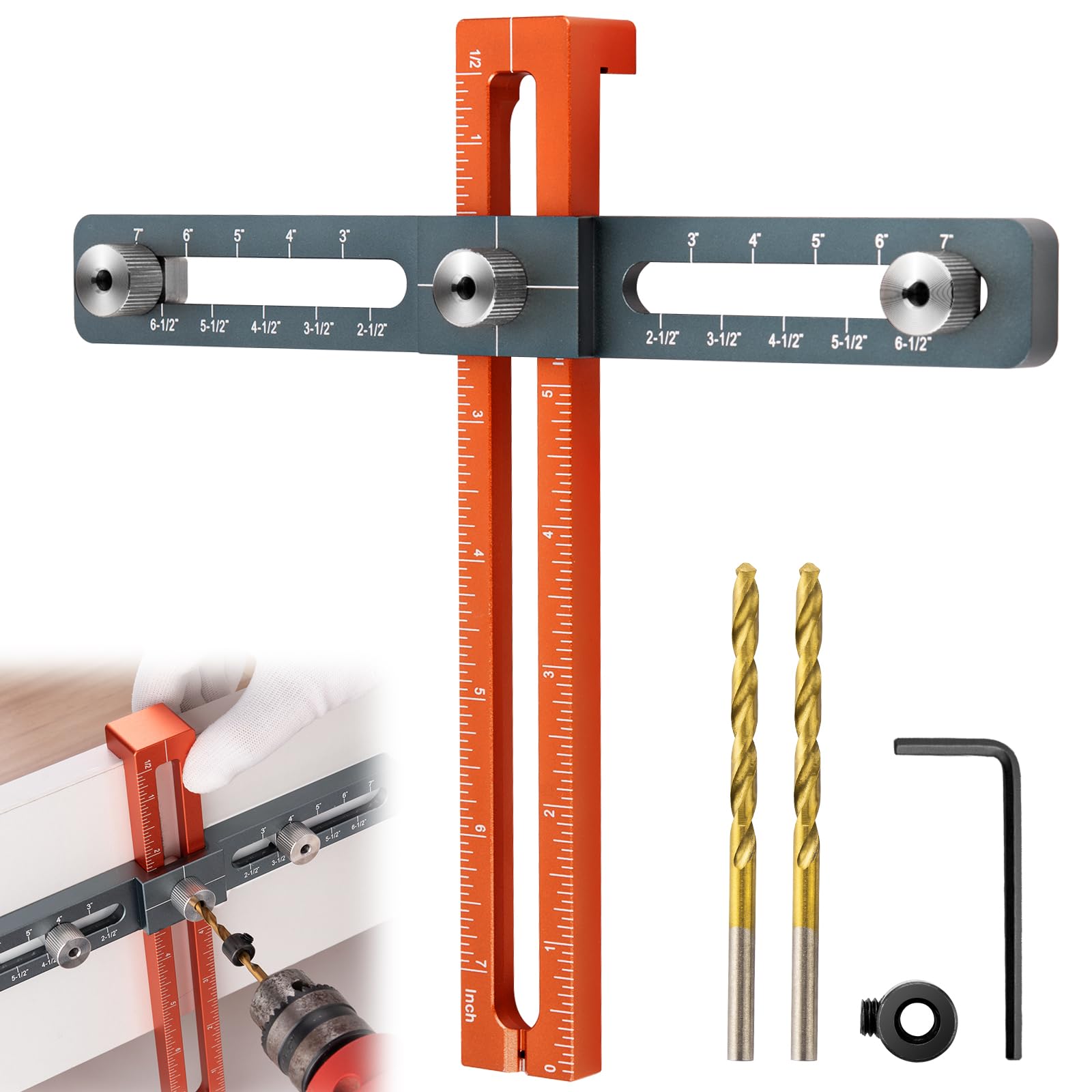 Neitra Cabinet Hardware Doweling Jig, 2.5-Inch to 7-Inch Hole Spacing ...