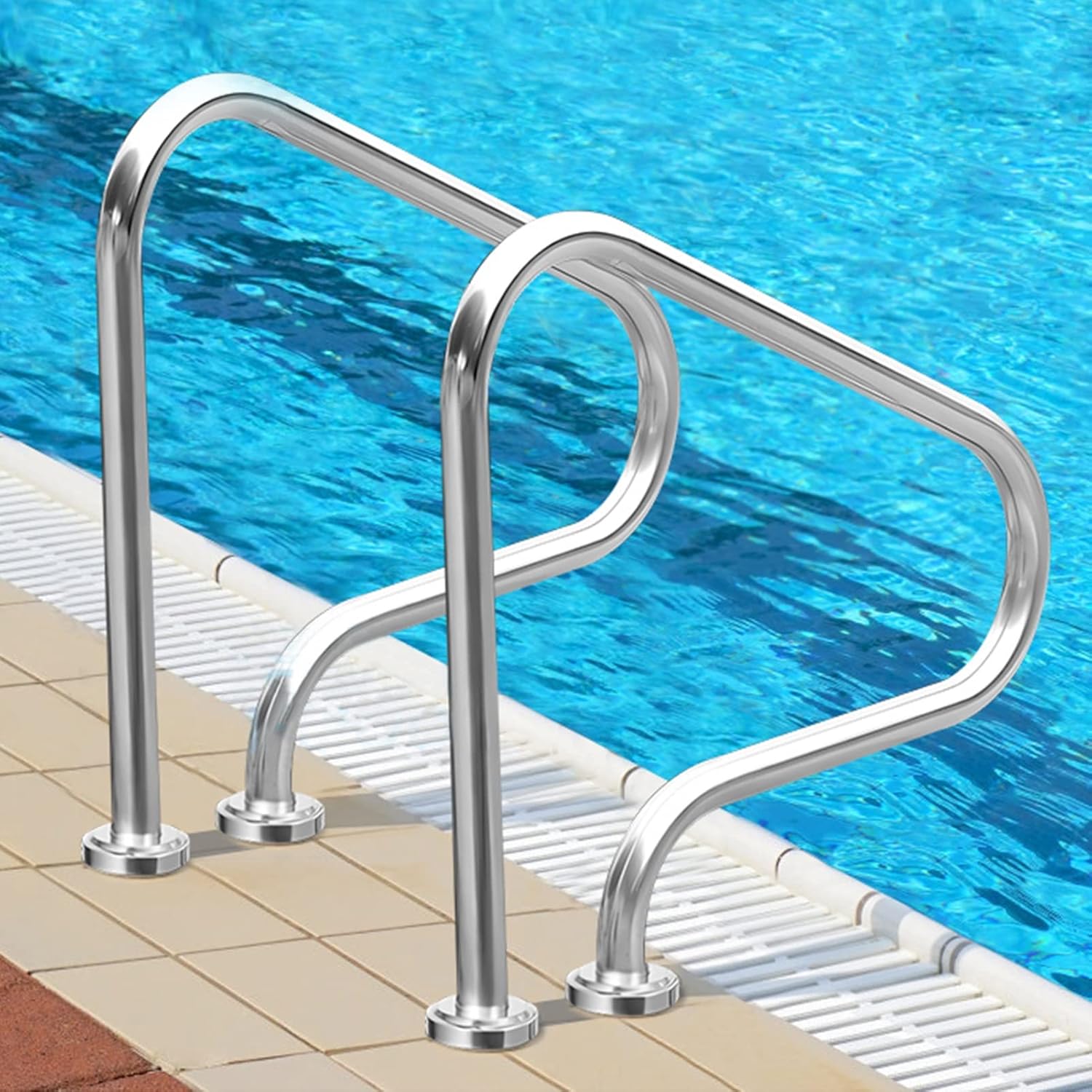 Amazon.com : Antourlamm Pool Handrails Metal Pool Hand Rail, Easy Mount ...