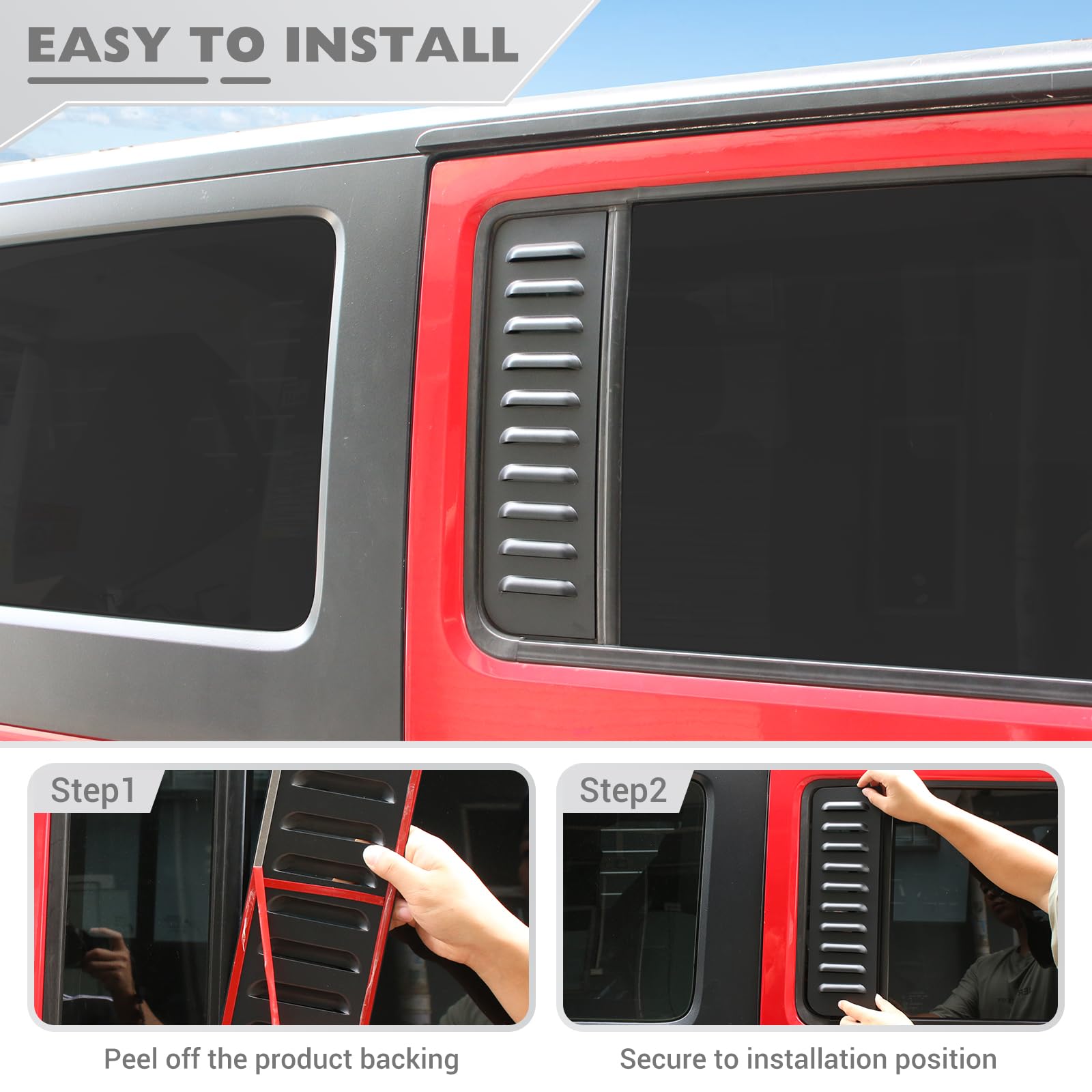 Snapklik.com : JeCar Side Window Louver Cover Fit For 2007-2017 Jeep ...