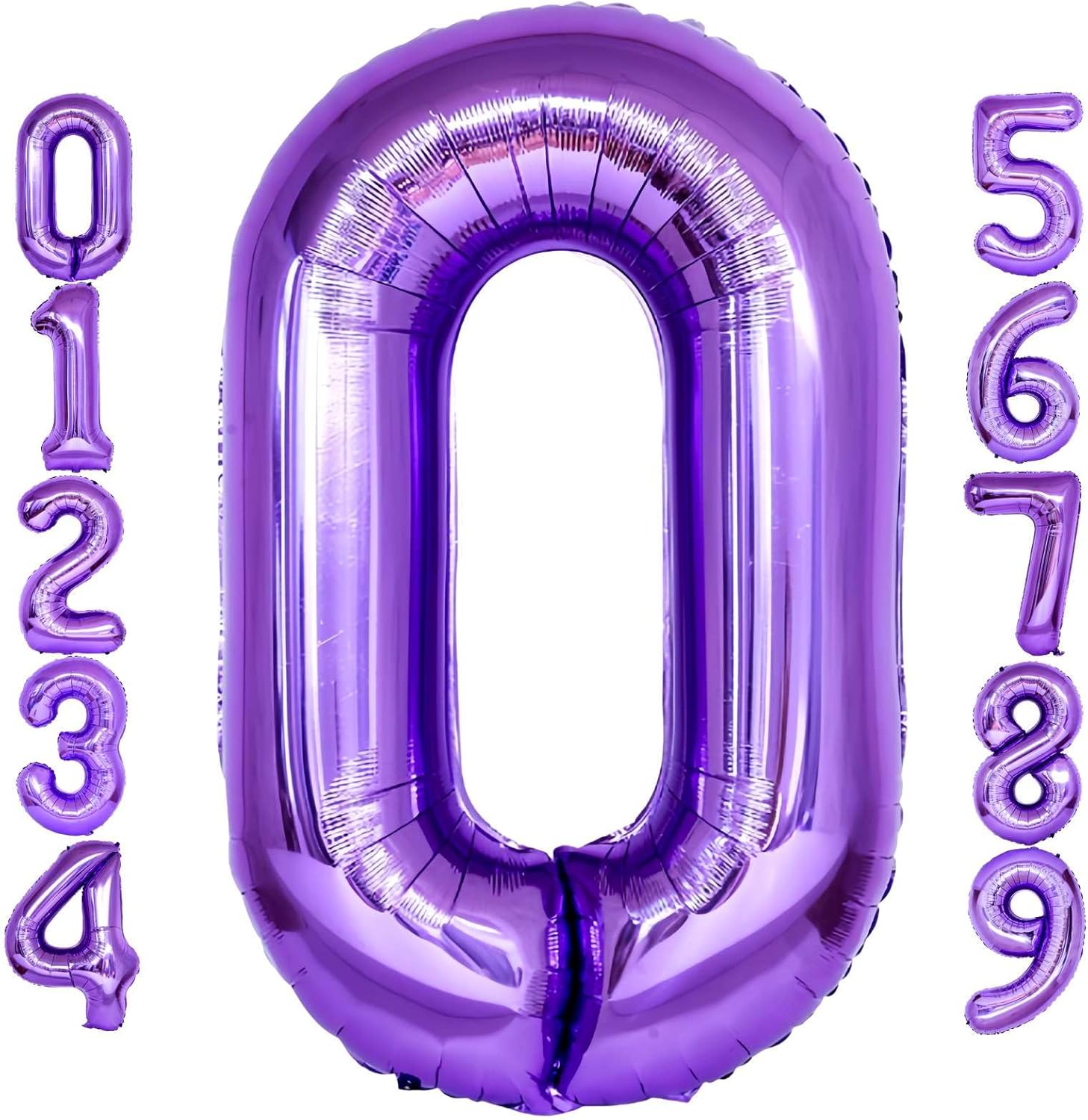 Amazon.com: Purple Number 0 Balloons, 40 Inch Giant Number Balloons ...