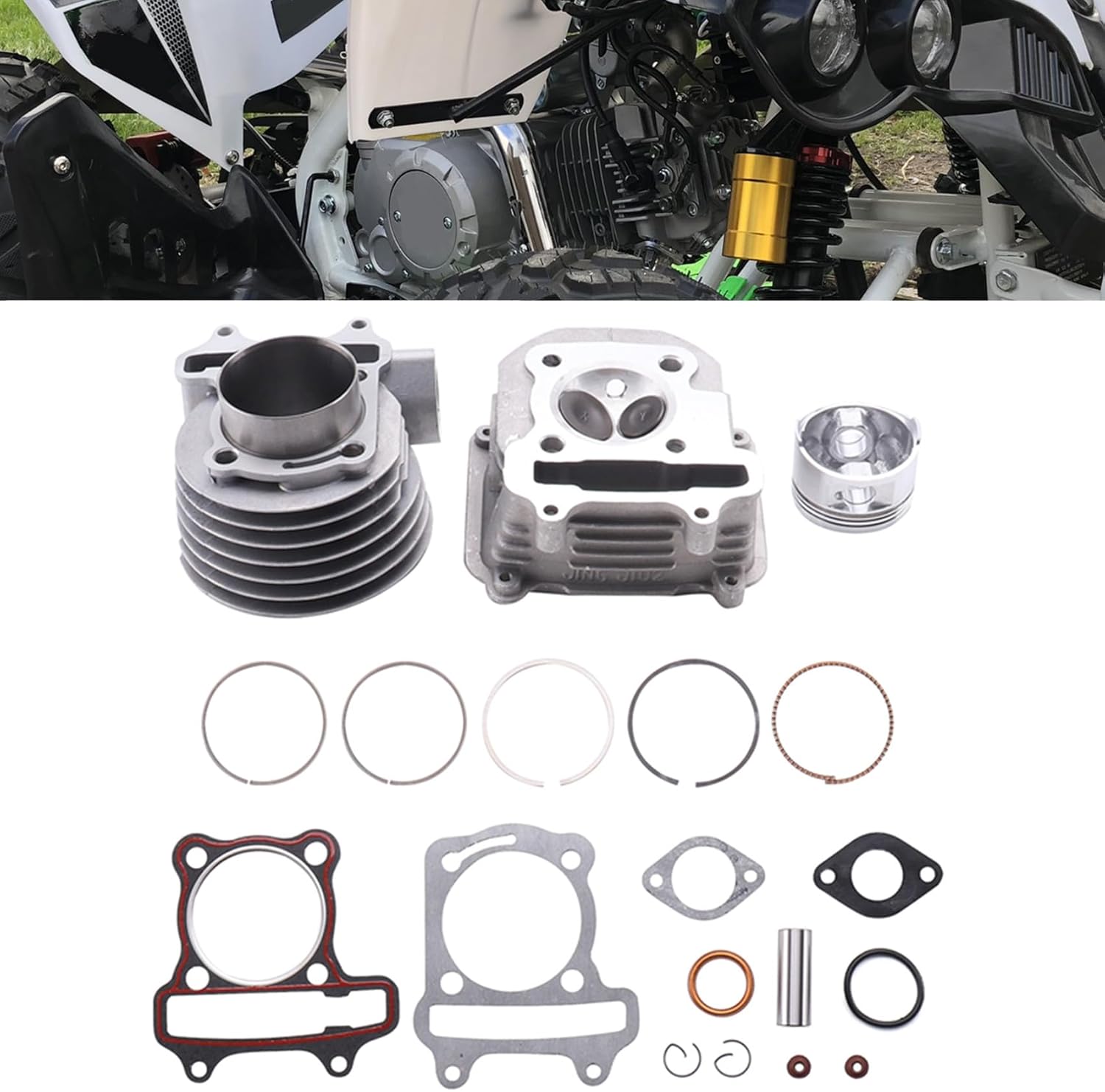 Amazon.com: MOFANS 57.4mm 150cc Top End Rebuild Kit Cylinder Piston ...