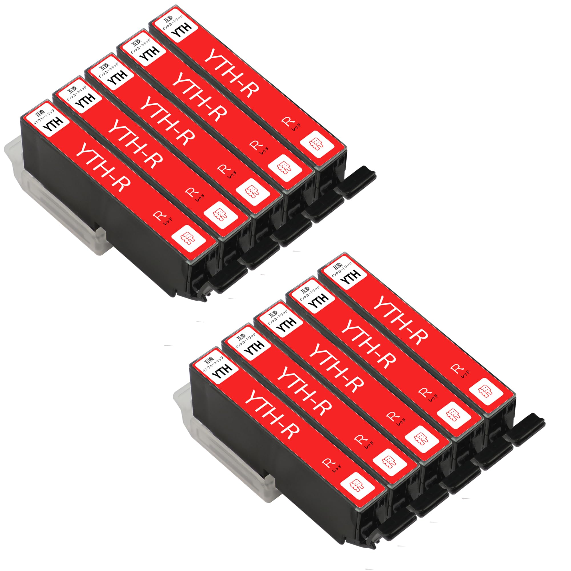 Amazon.co.jp: 【埼京企画】YTH-R レッド(10本セット) 互換インク よっと (YTH YTH-6CL) 対応機種 EP-10VA EP-30VA 純正インクと併用可能 残量 ...
