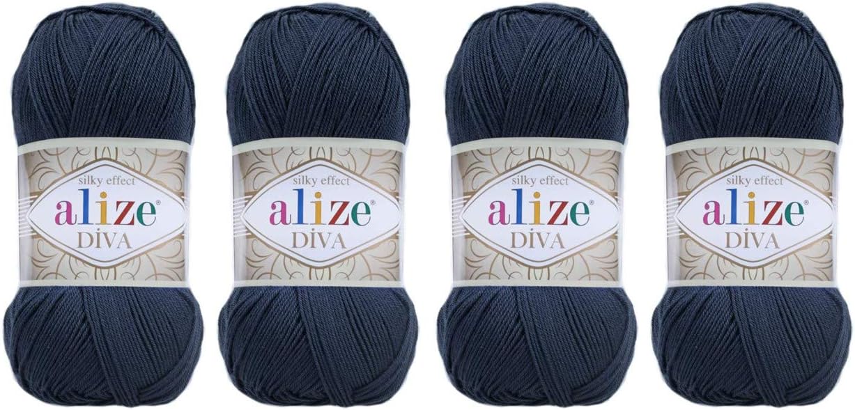 Amazon.com: Hand Knitting Yarn 100% Microfiber Acrylic Yarn Alize Diva ...