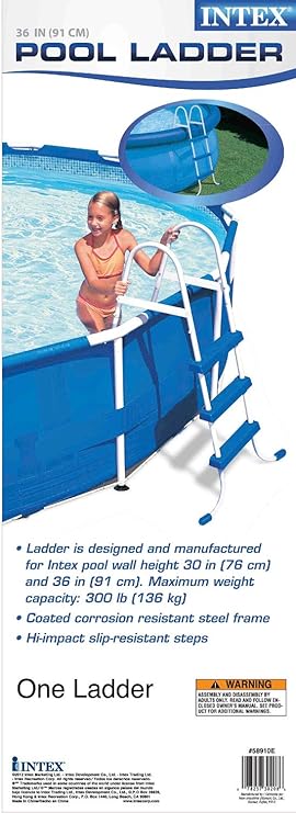 Amazon.com : INTEX Above Ground Pool Ladder (for 36" Height Pools ...