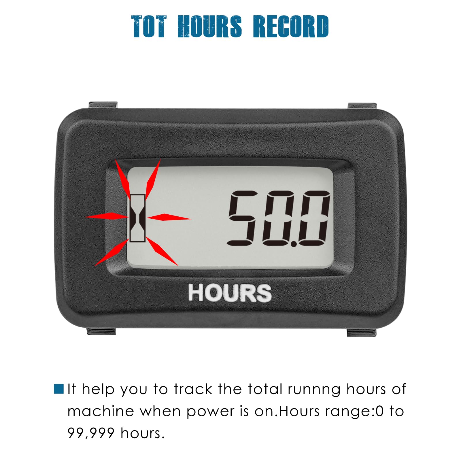 Snapklik.com : Digital Hour Meter For Maintenance,AC/DC 5V To 277V For ...