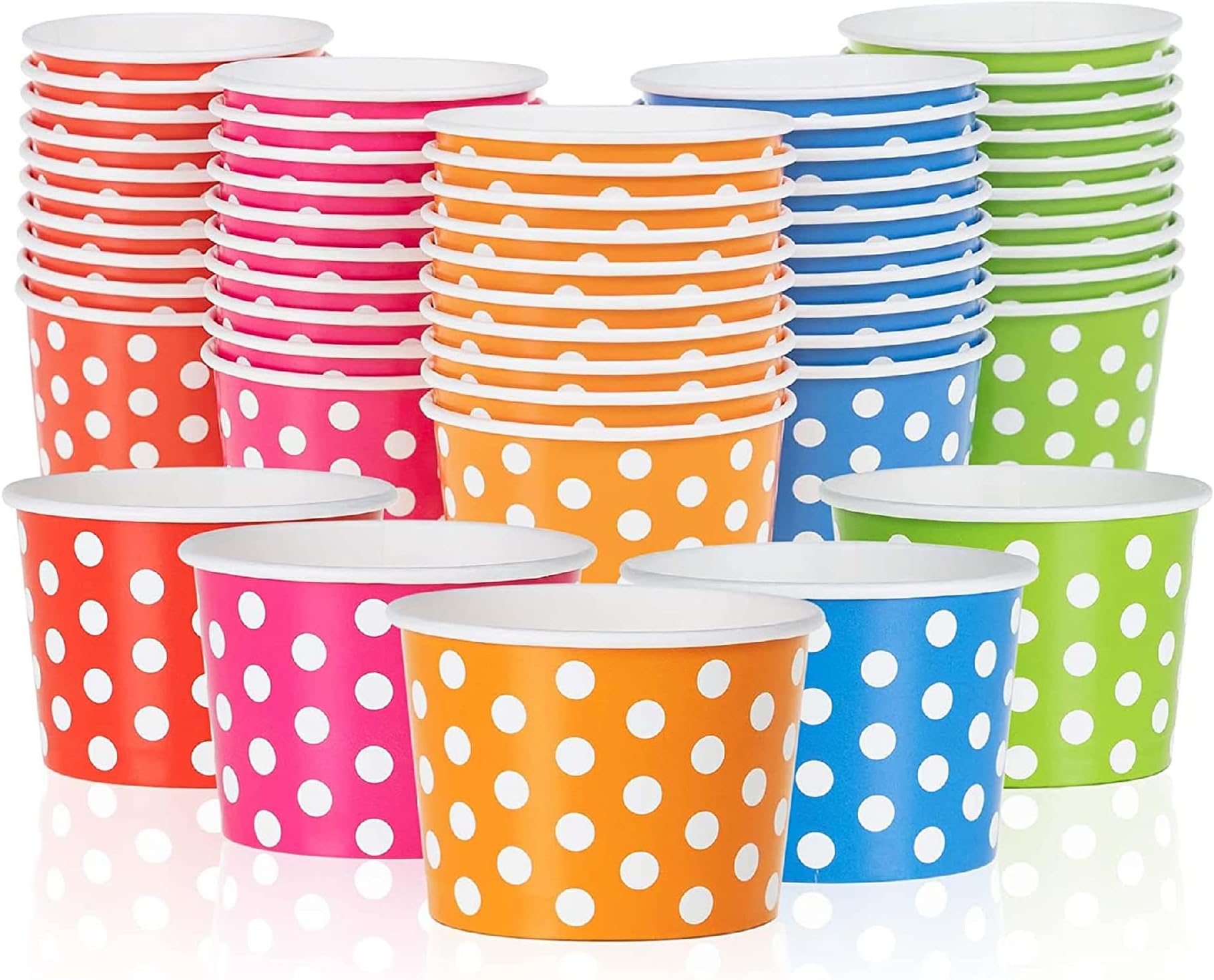 Amazon.com: Paper Ice Cream Bowls - 50-Count 8-Oz Polka Dots 5 Colors ...