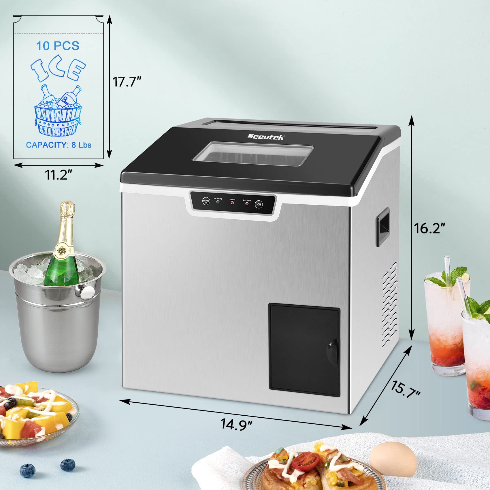 Snapklik.com : 2 In 1 Ice Maker Machine Countertop And Ice Shaver ...
