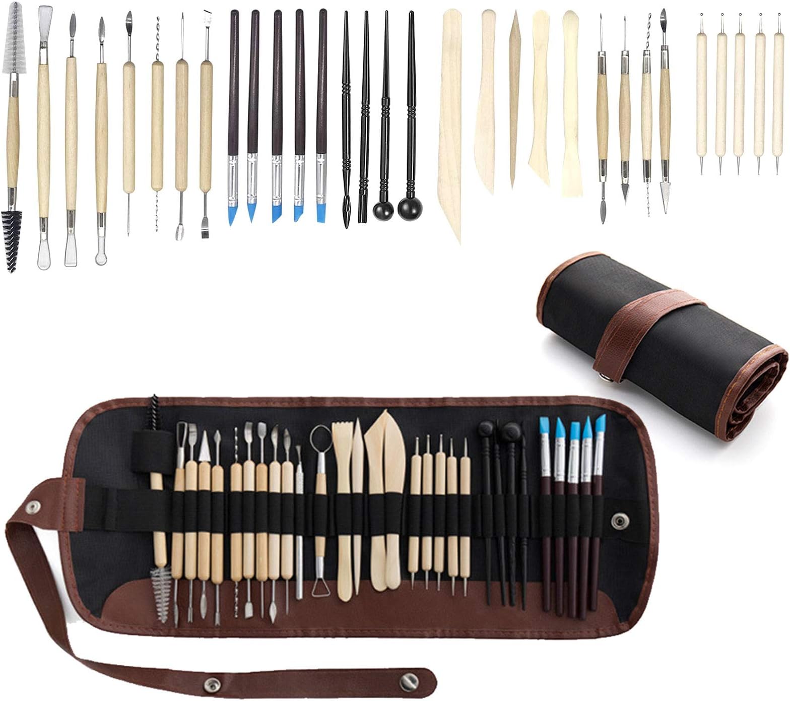 Gasea 6pcs Double Ended Wooden Ribbon Cutter Clay Sculpting Tools for ...