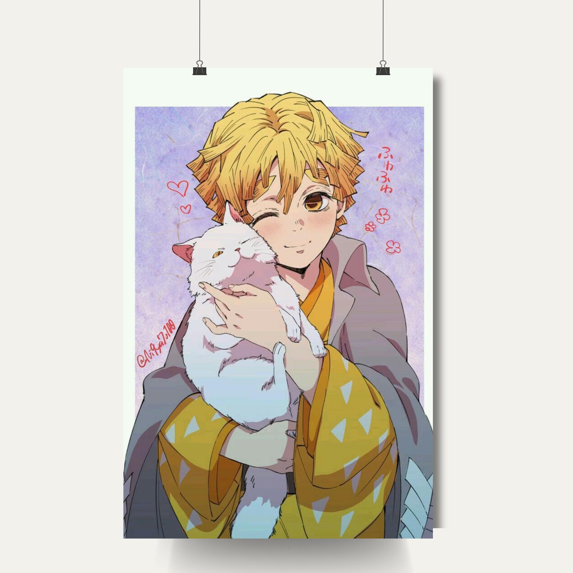 Zenitsu Agatsuma Poster Demon Slayer Anime Kimetsu No Yaiba Laminated ...