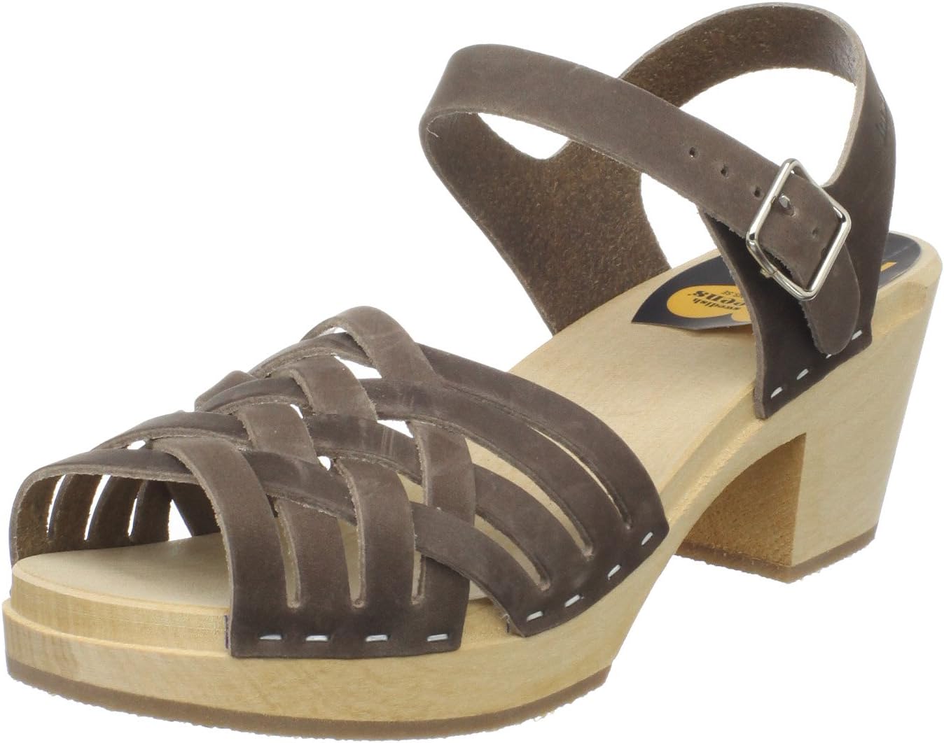 Amazon.com | Swedish Hasbeens Women's Braided Sandal,Brown,6 M US ...
