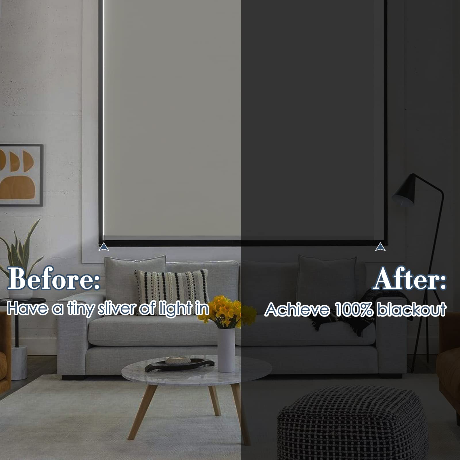 Keego PVC Light Blockers 100% Blackout for Window Shades & Blinds Side ...