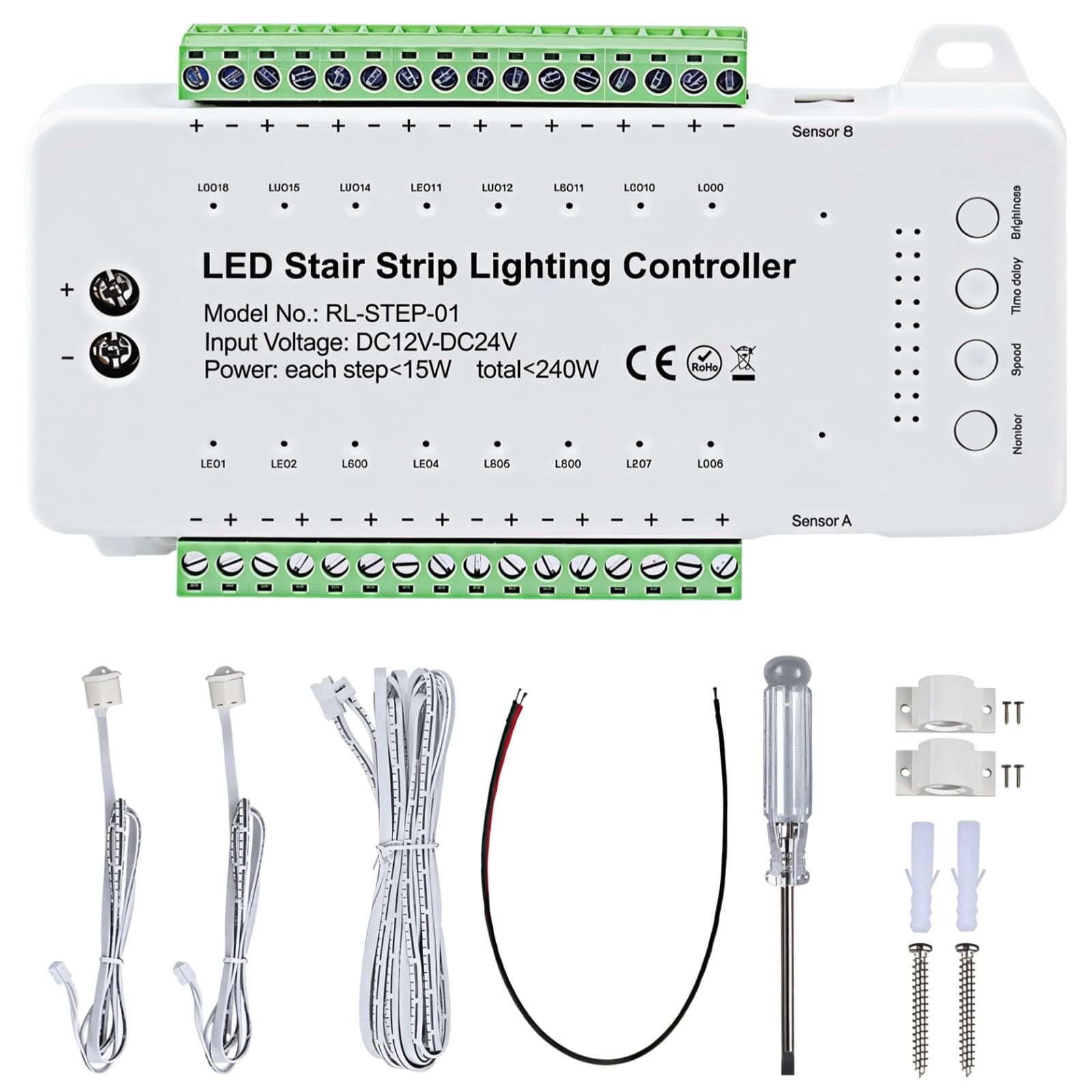Automatic Staircase Lighting System 16 Channel Stair Light Controller ...
