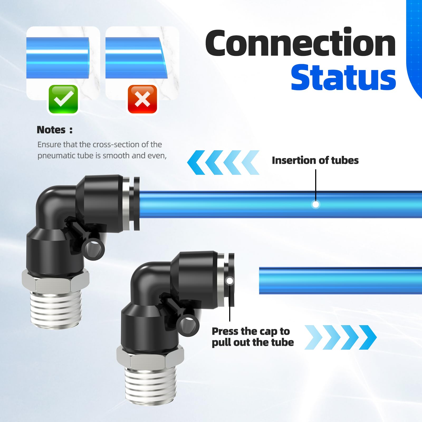 Snapklik.com : Push To Connect Fittings, 3/8 Inch Tube OD X 1/4 Inch ...