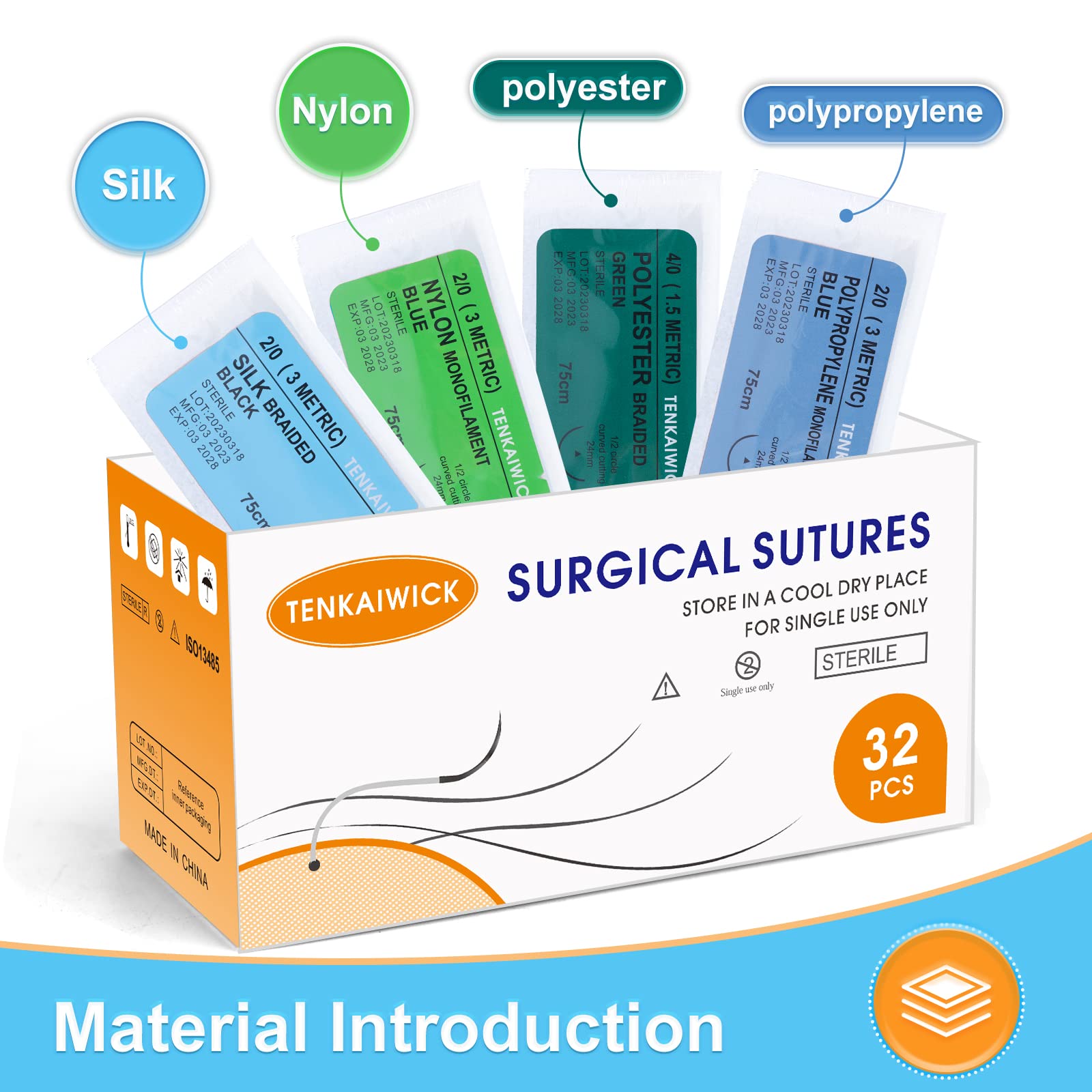 Snapklik.com : 32 Packs Sutures Thread