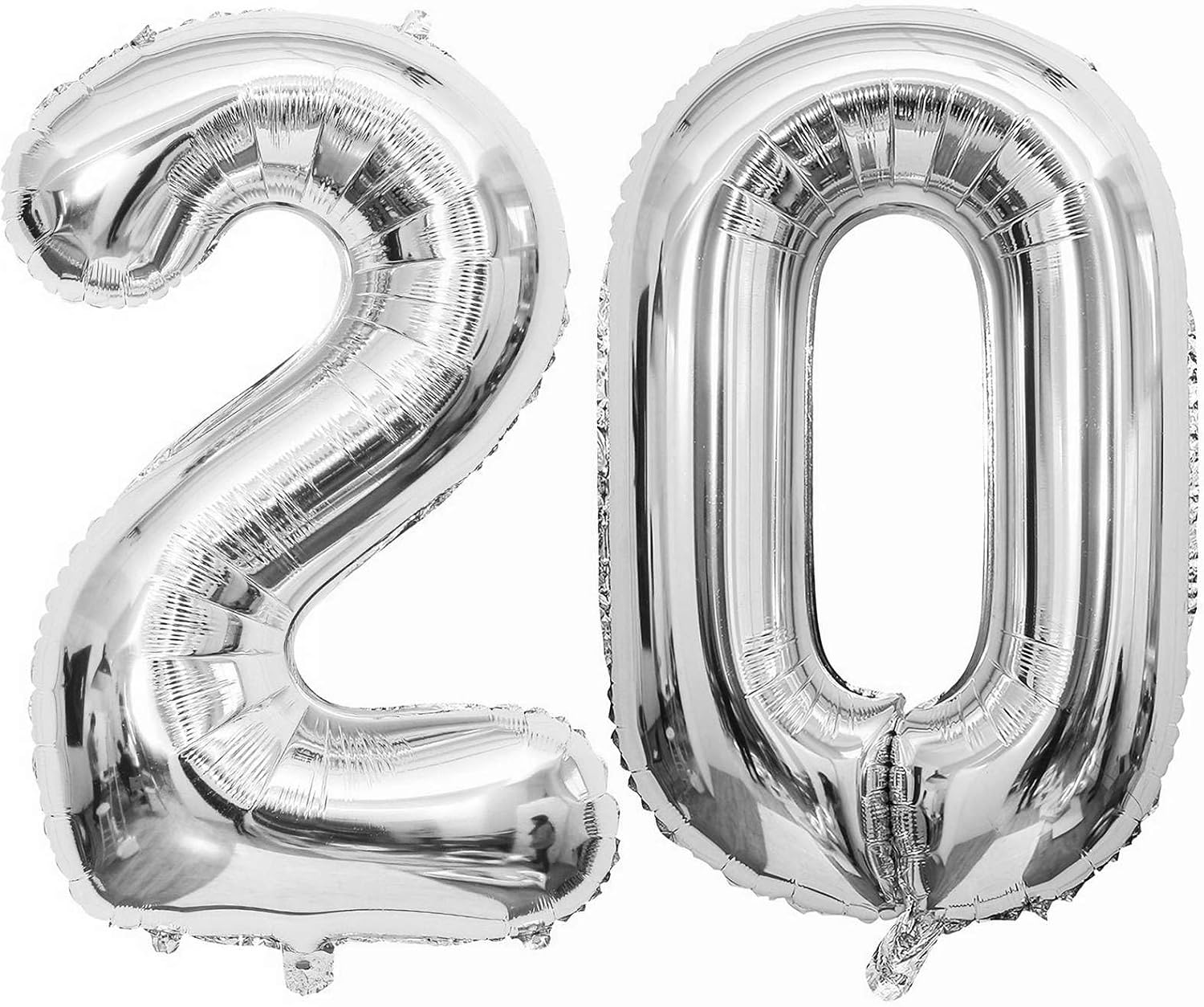 Amazon.com: Silver 20 Number Balloons, 40 Inch Giant Number 20 Balloons ...