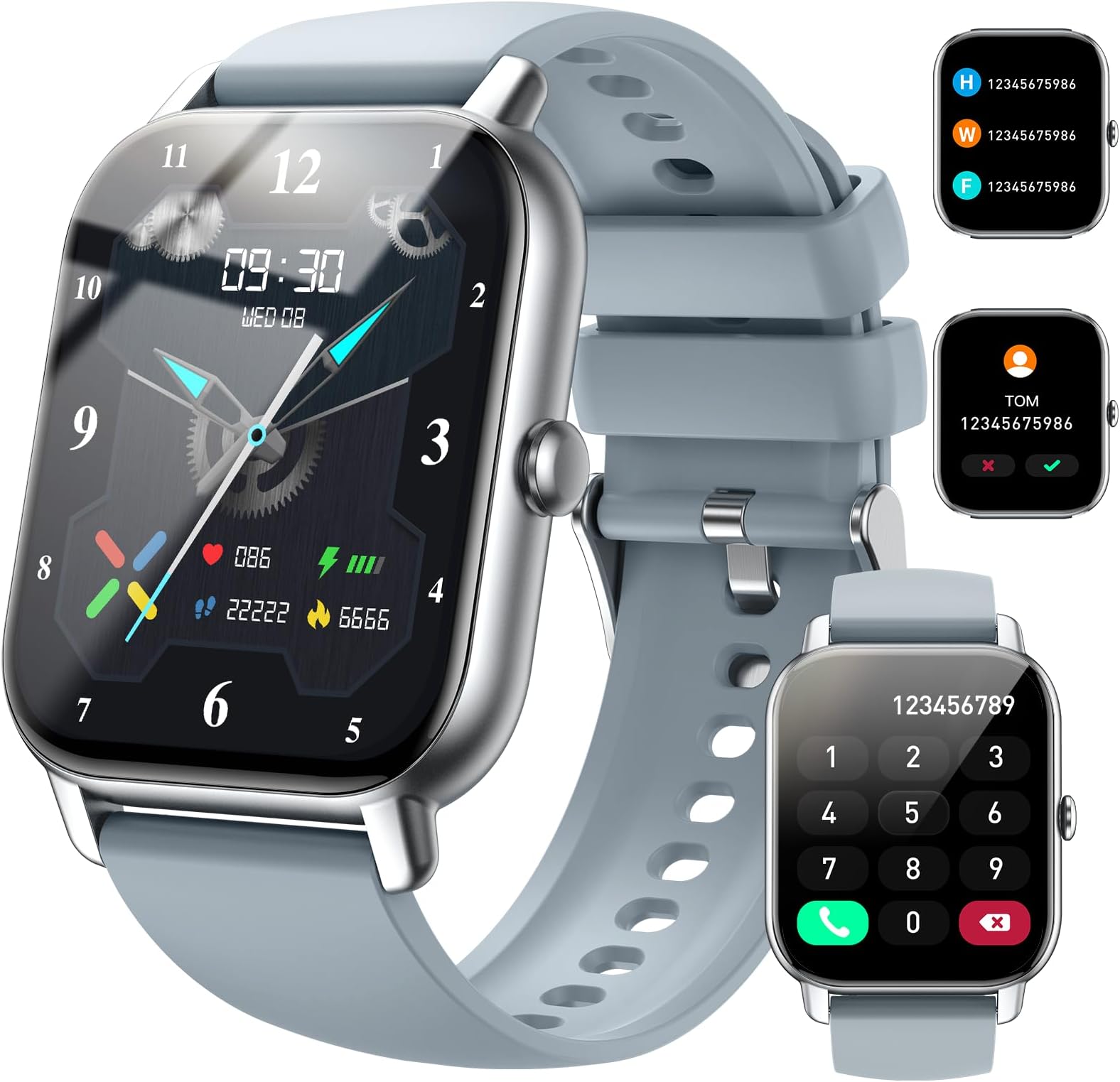 Montre Connectée Intelligente Homme 1,85" Sport Smartwatch Numérotation ...