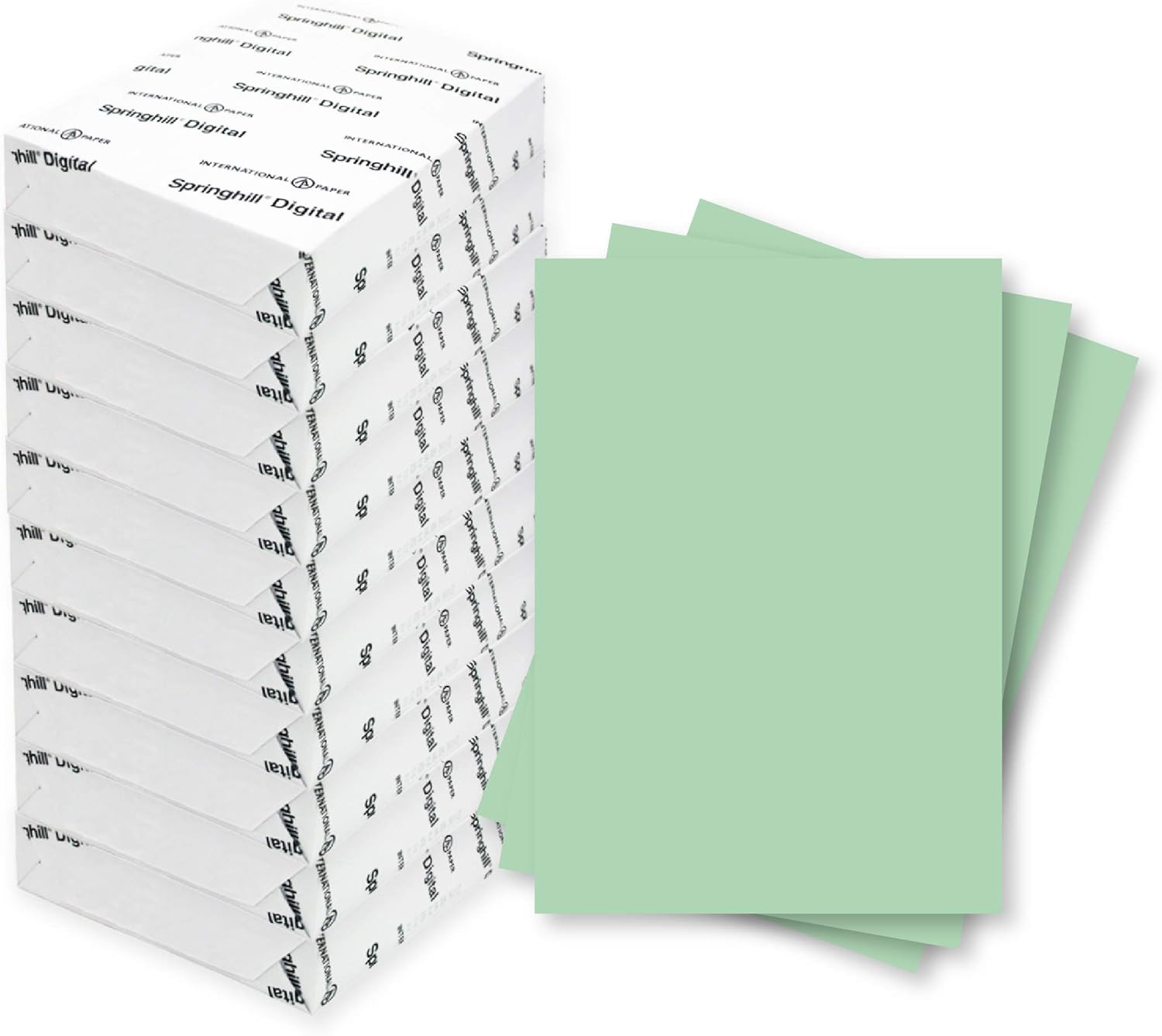 Amazon.com : Springhill 90 lb. Paper, 8.5-inch x 11-inch, Green, 2500 ...