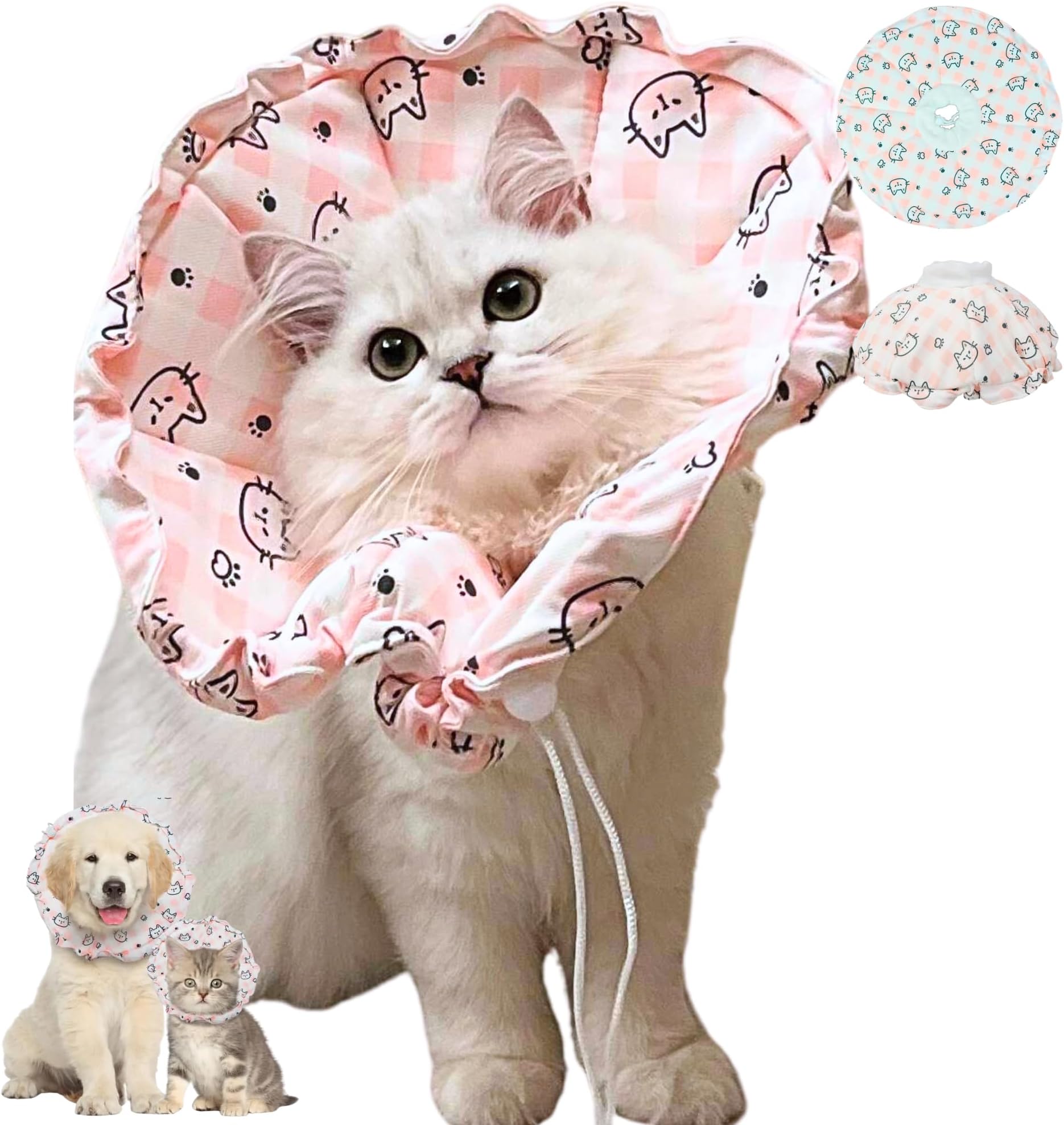 Amazon.com : Soft Water Resistant Fabric, Small Cat Cone Collar | E ...