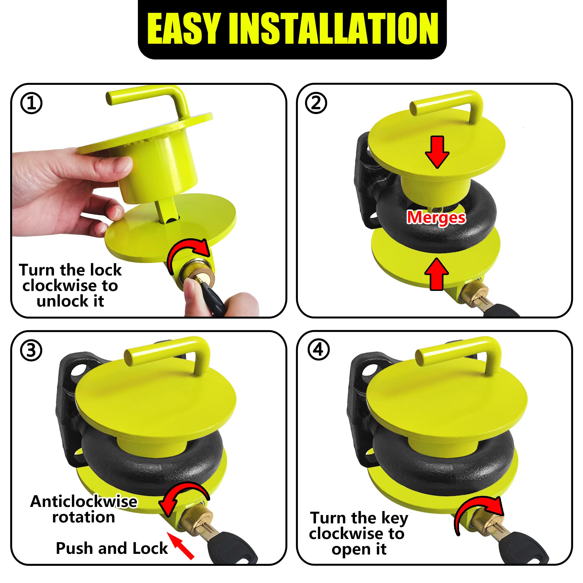 Snapklik.com : Lunette Tow Ring Lock, Pintle Hitch Lock, Tow Eye Lock ...